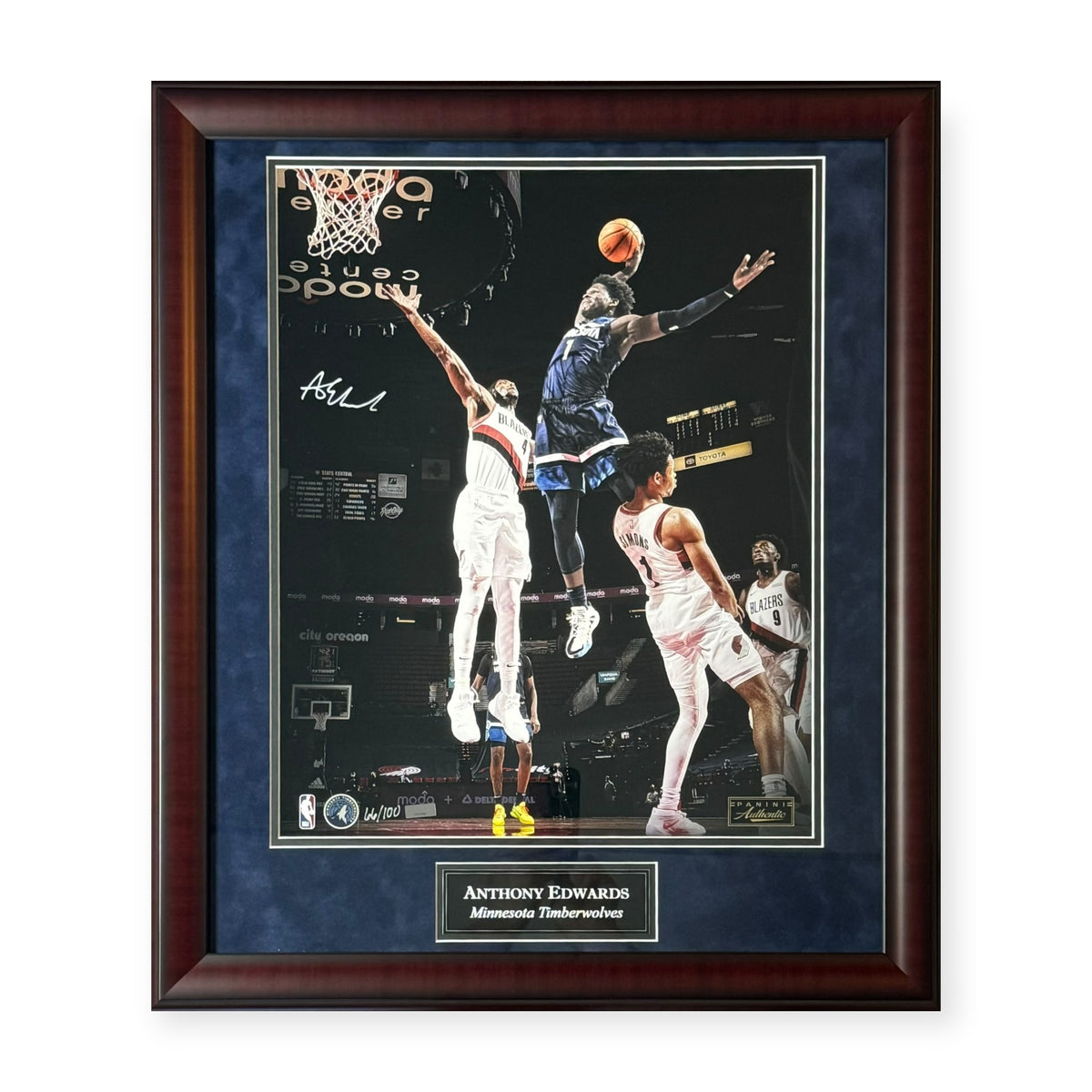 Anthony Edwards Minnesota Timberwolves Autographed 16x20 Framed To 23x ...