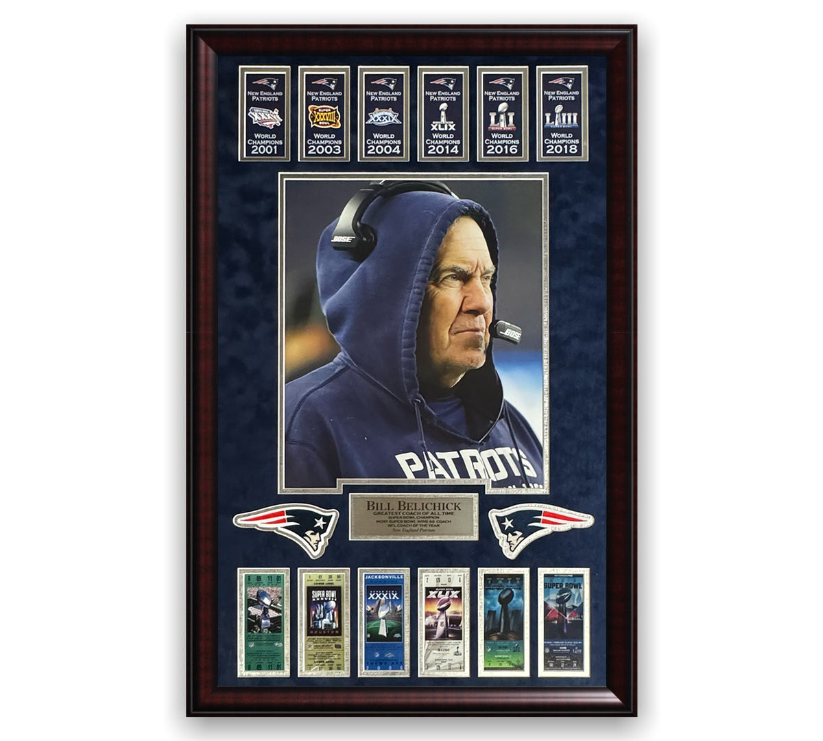 Bill Belichick Collage Framed to 20x30 — ASG Memorabilia