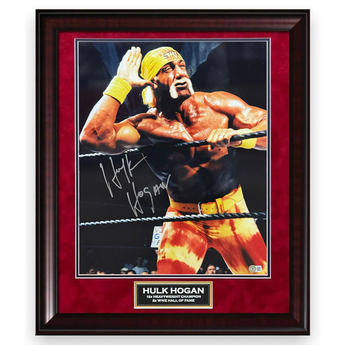 Hulk Hogan Autographed 16x20 Photo Framed To 23x27 Beckett — ASG ...