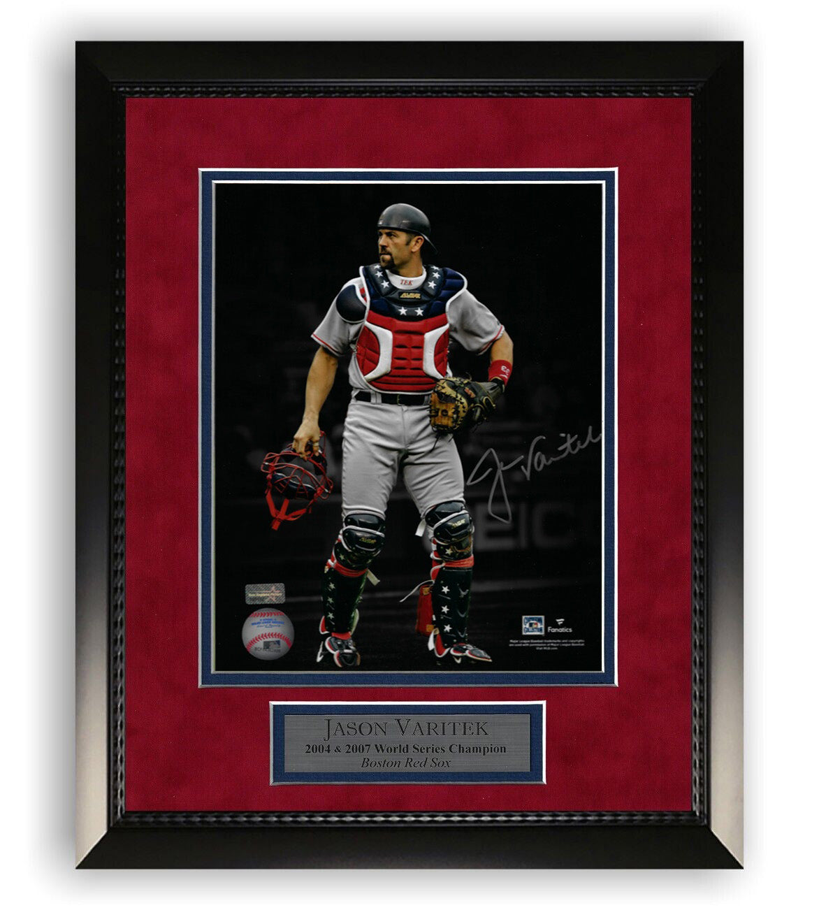 Jason Varitek Boston Red Sox Autographed 8x10 Photo Framed to 11x14 NE ...